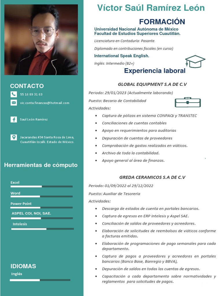 Victor Ramírez CV | PDF | Contabilidad | Dinero Victor Ramírez CV | PDF | Contabilidad | Dinero