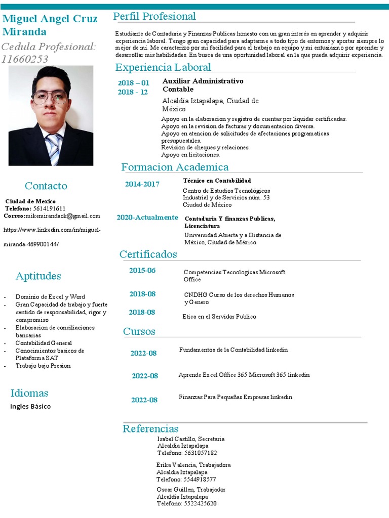 Miguel Cruz Miranda CV | PDF