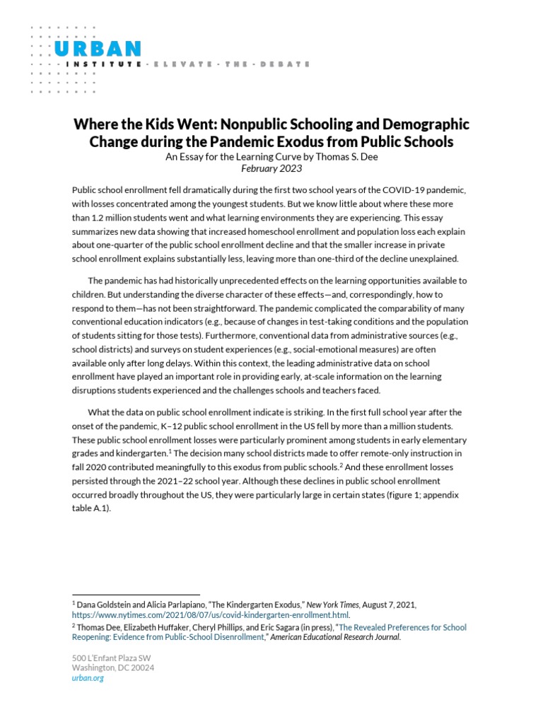 Pandemic Impact on School Enrollment | PDF | Census | Demography