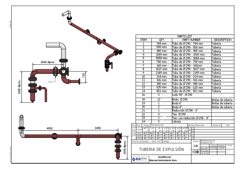 Plano de Tuberia de Descarga Rev 2 | PDF | Herramientas | Equipo