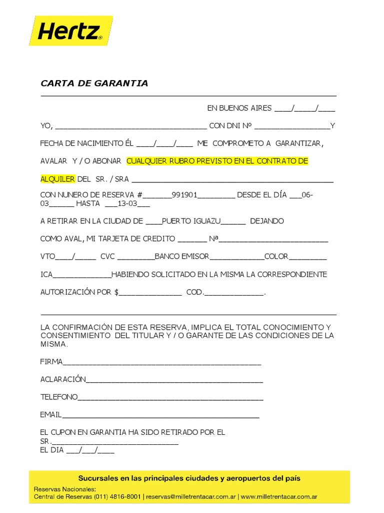 Carta de Garantia 991901 | PDF | Finanzas y dinero