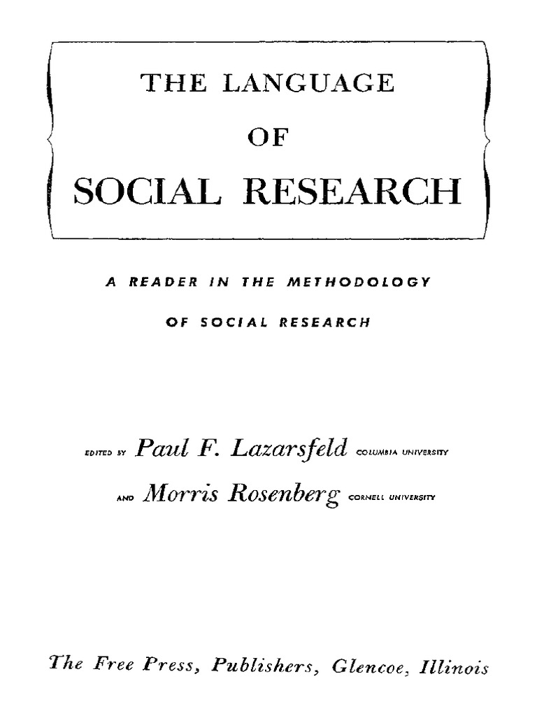 (Paul Felix Lazarsfeld and Morris Rosenberg) The L (Z-Lib - Org ...
