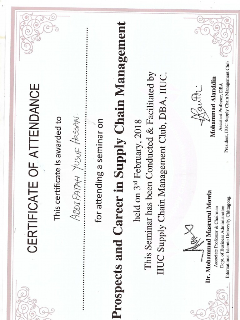 Supply Chain Management Certificate | PDF