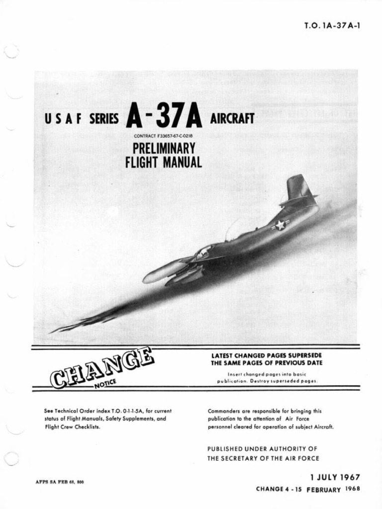 To 1A-37A-1 Preliminary Flight Manual | PDF