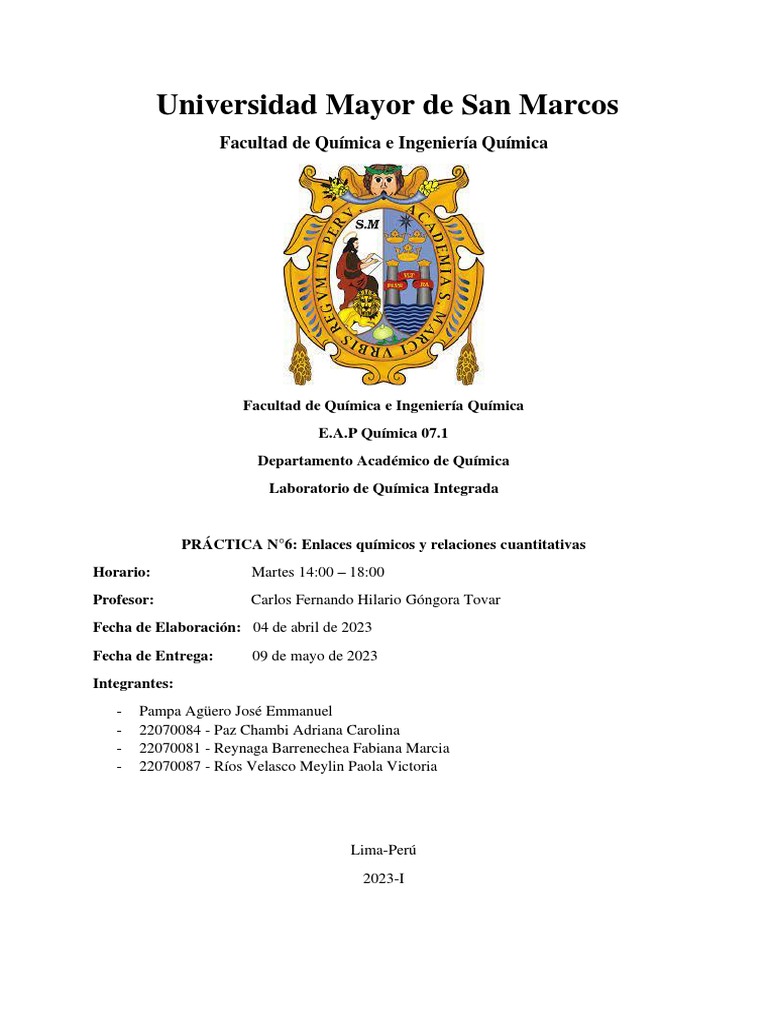 Informe De Laboratorio N°3 Pdf Polaridad Química Enlace Químico