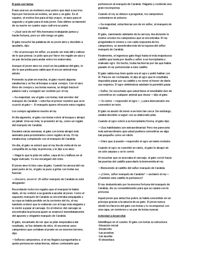 El Gato Con Botas | PDF