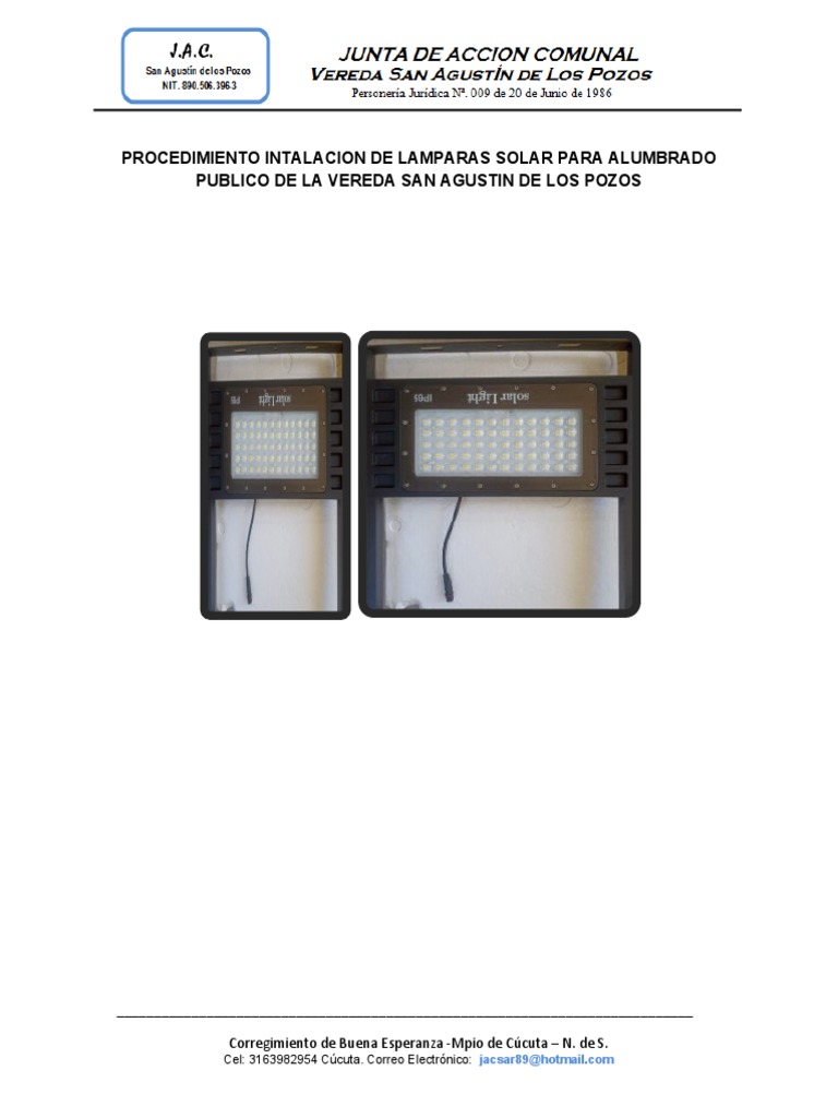 Procedimiento Instalacion Lamparas | PDF