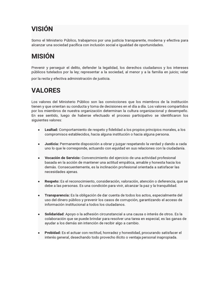 Mision y Vision | PDF