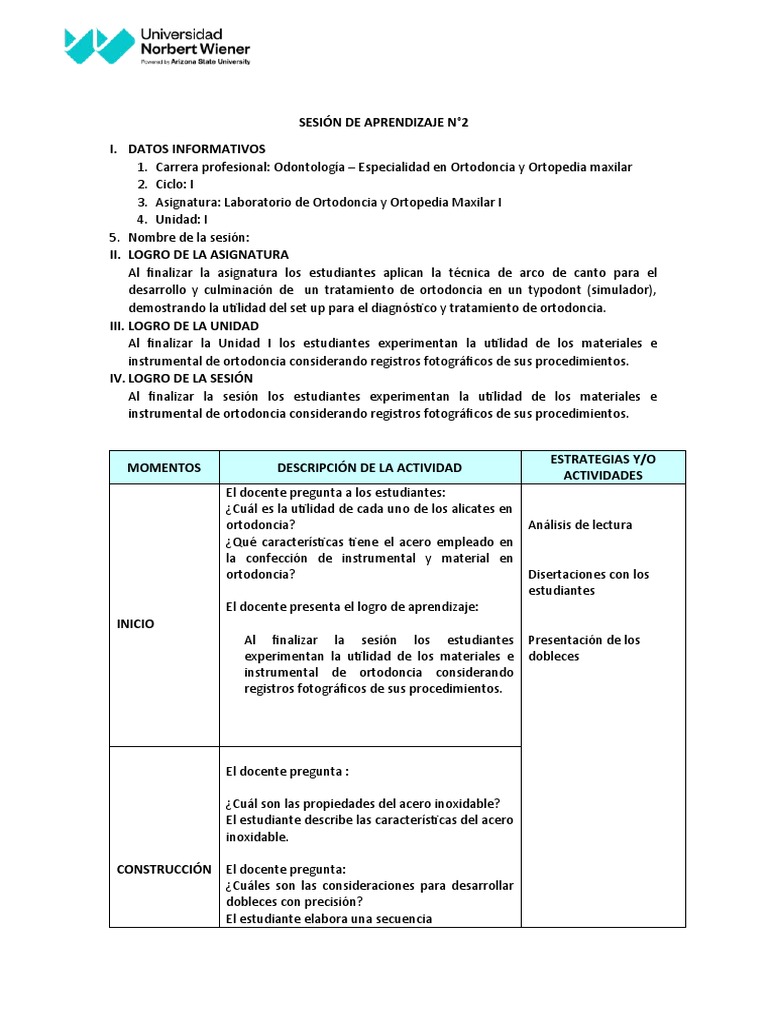 Sesión 2 Lab | PDF | Ortodoncia | Evaluación