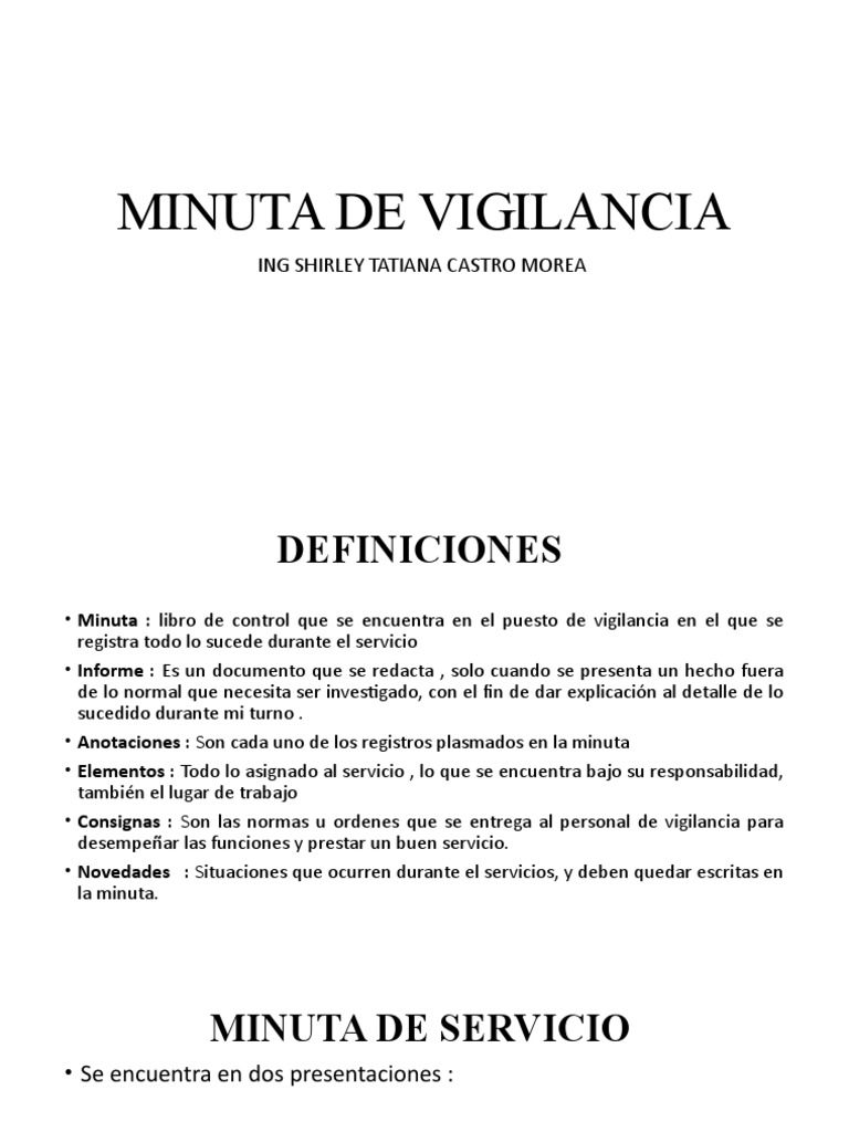 Minuta de Vigilancia | PDF