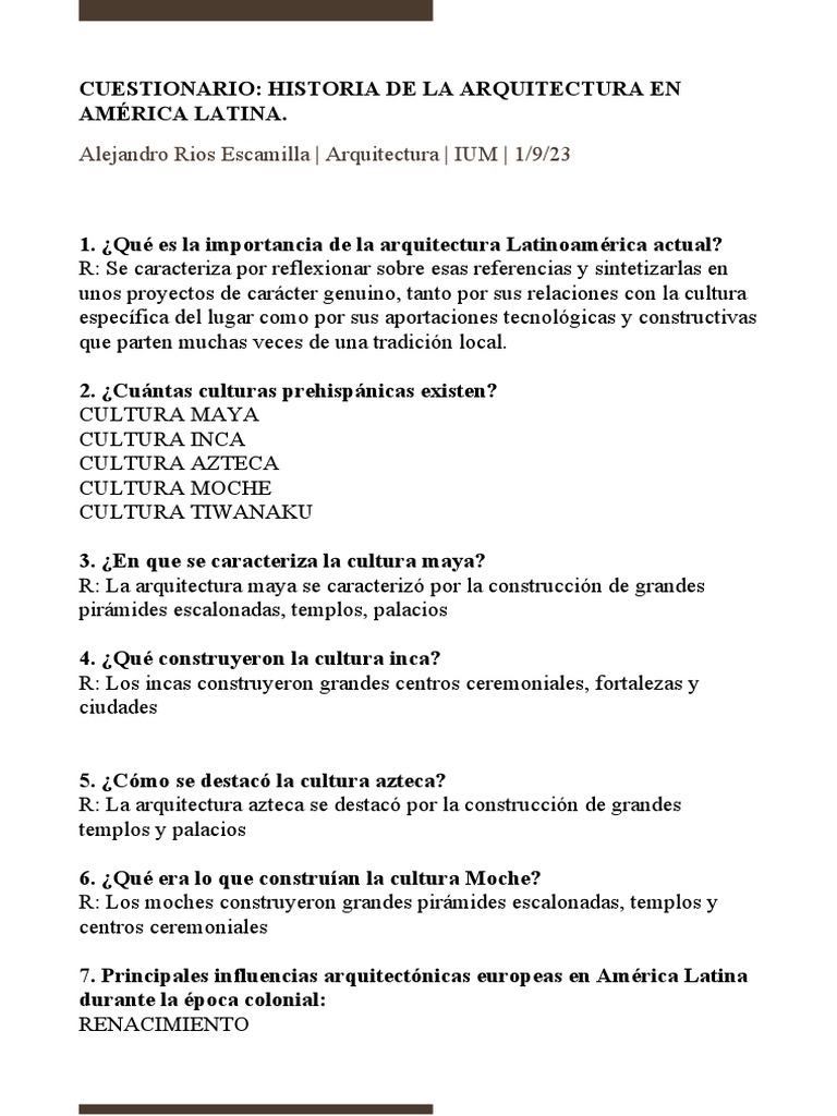 Historia de La Arquitectura en América Latina | PDF