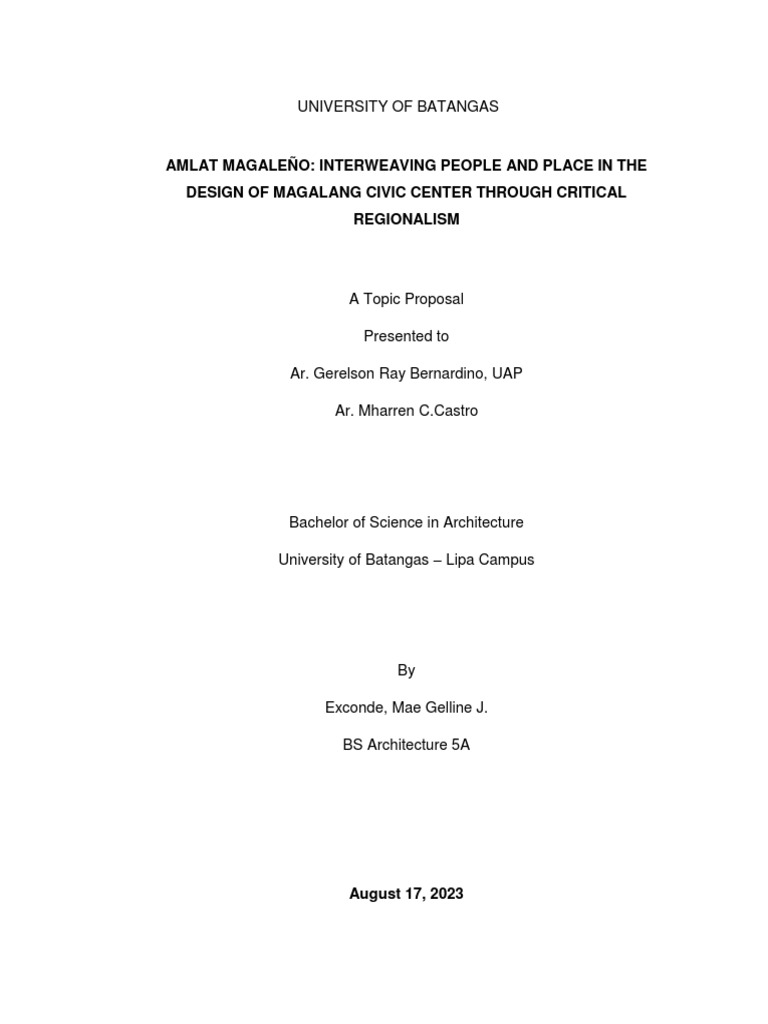 Amlat Magalenos Civic Center | PDF | Art