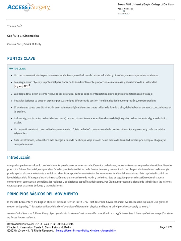 Chapter 1 - Kinematics | PDF