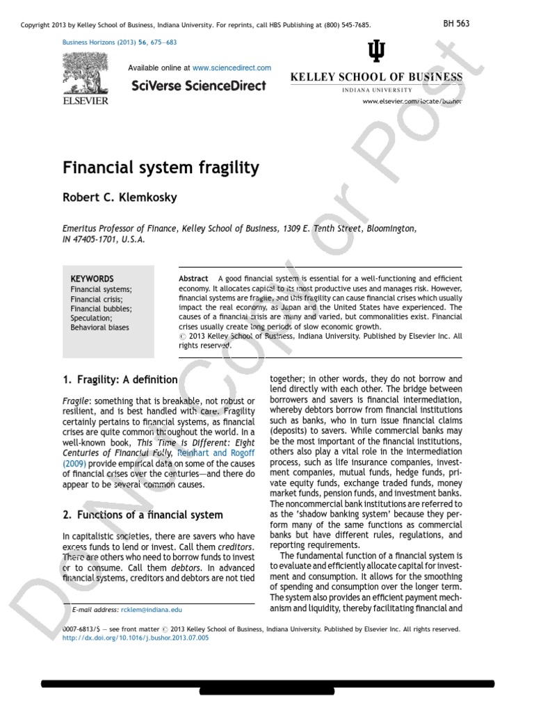 Financial System Fragility | PDF | Collateralized Debt Obligation ...
