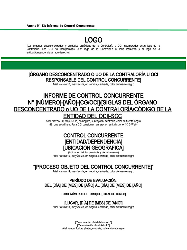 Anexo 13 - Informe de Control Concurrente | PDF | Información