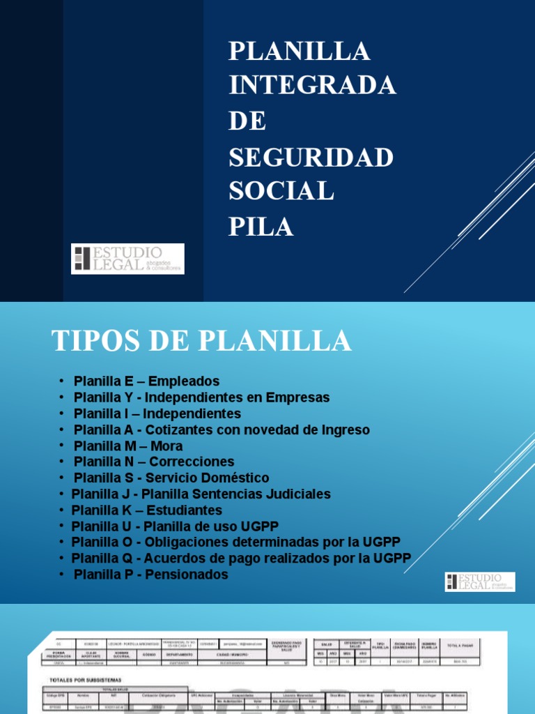 Planilla De Nombres Tipos De Planillas