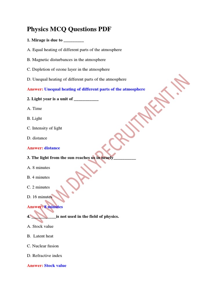 Physics-MCQ-Questions-PDF | PDF