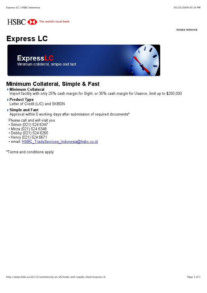 Express LC - HSBC Indonesia | PDF