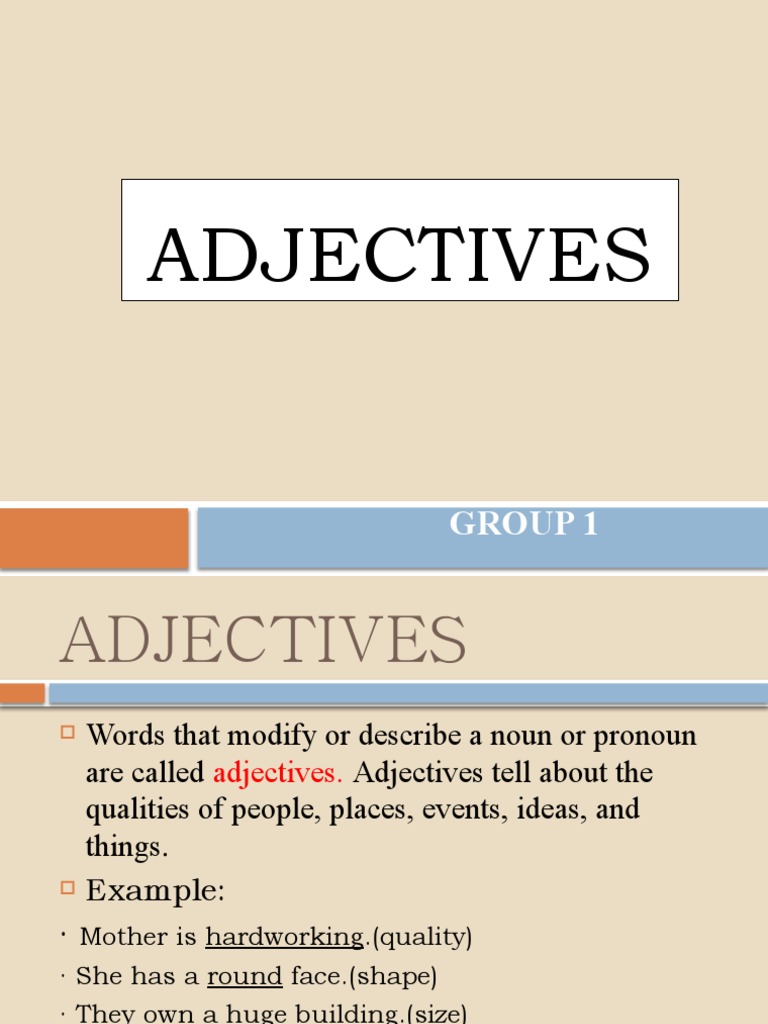 Understanding Adjectives and Articles | PDF