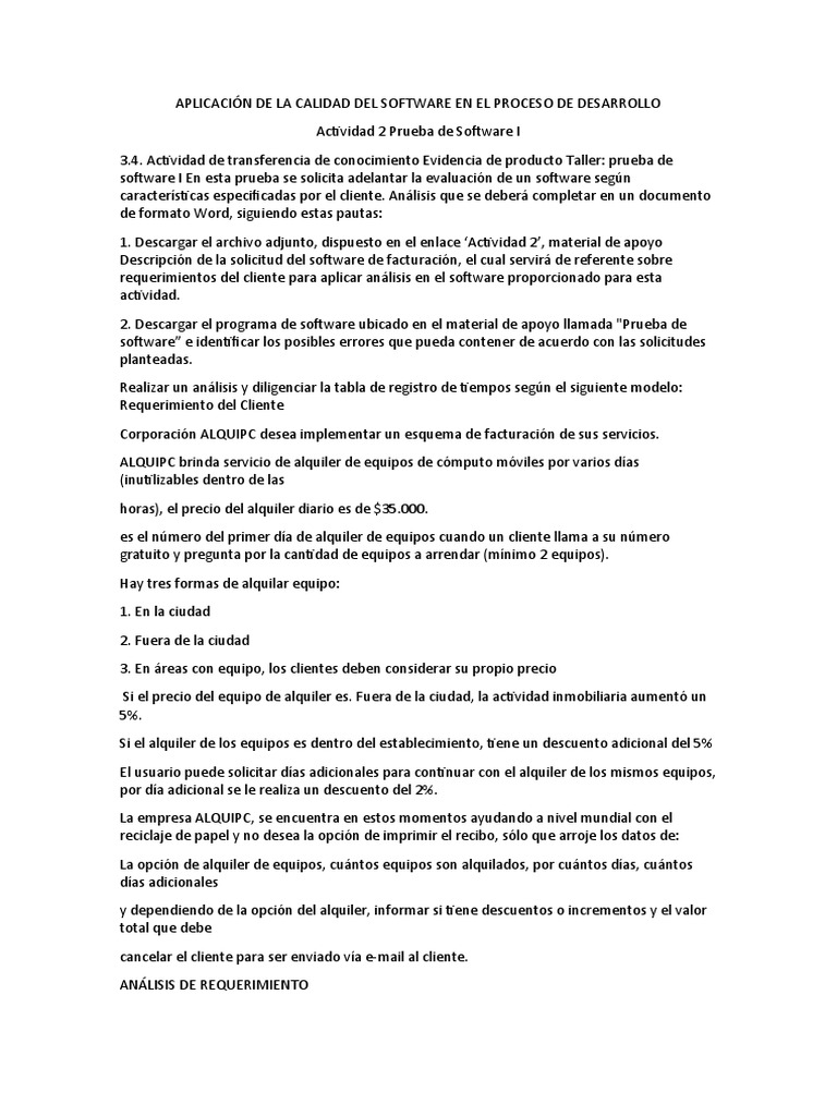 Prueba de Sofware | Descargar gratis PDF | Software | Programa de computadora