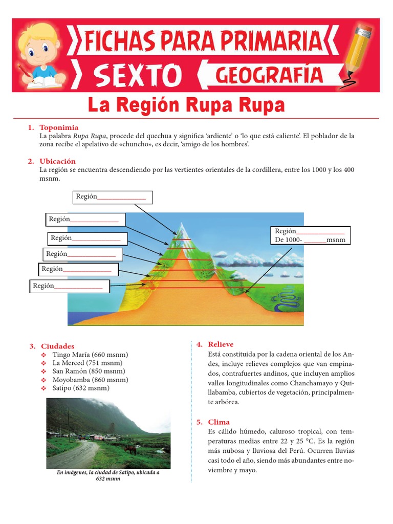 La Región Rupa Rupa o Selva Alta para Sexto Grado de Primaria 1 | PDF