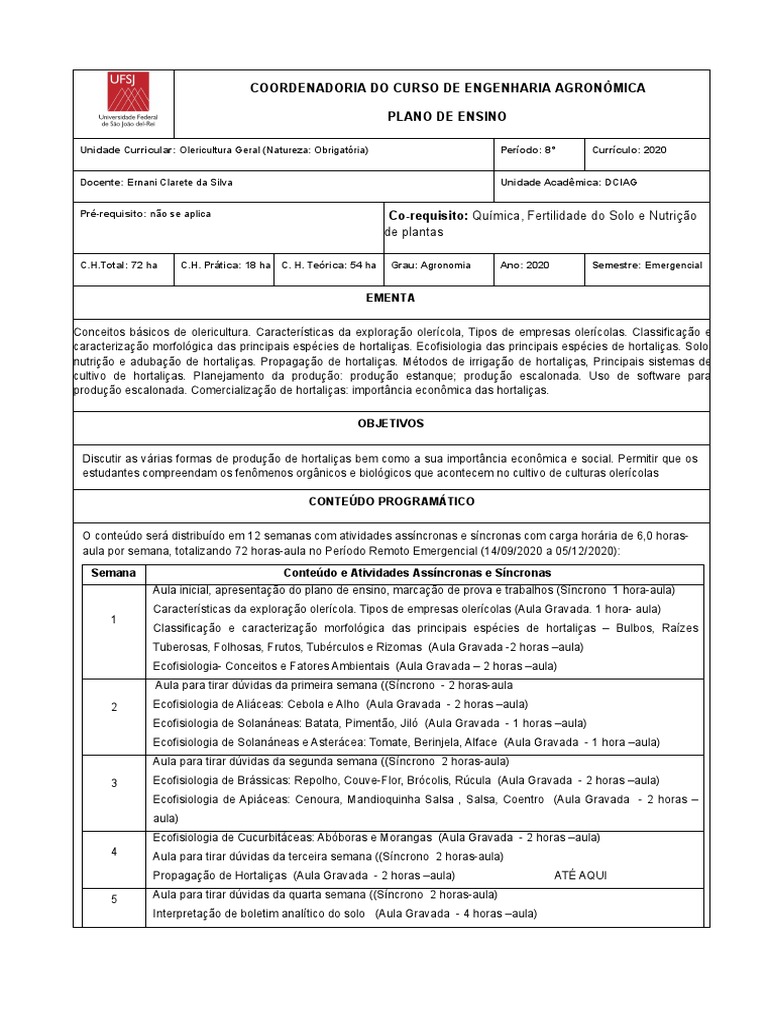 Olericultura Geral | PDF | Ciências e Matemática