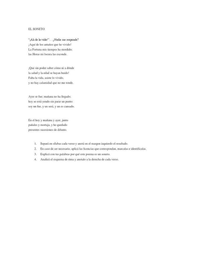 Análisis del Soneto: Estructura y Rima | PDF