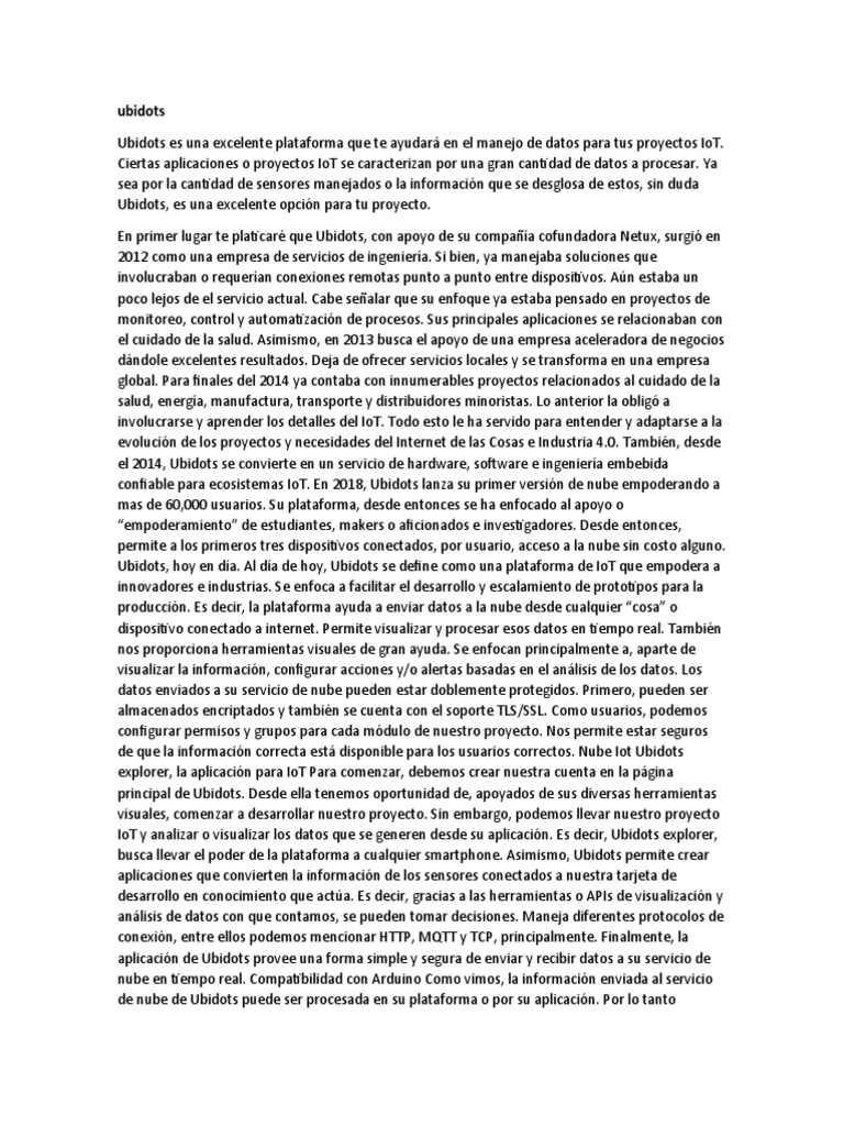 Ubidots | PDF Ubidots | PDF