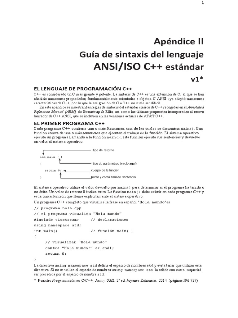 Guía de Sintaxis C++ para Programadores | PDF | Objeto (informática) | C
