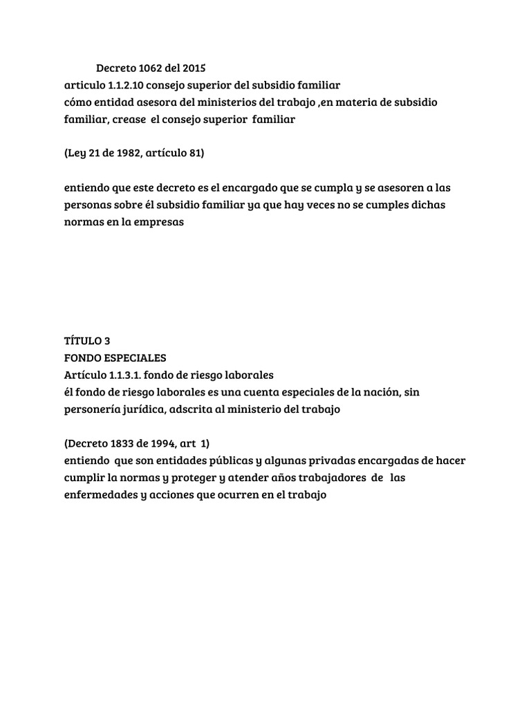 Decreto 1062 Del 2015 | PDF | Ministerio (Departamento de Gobierno)