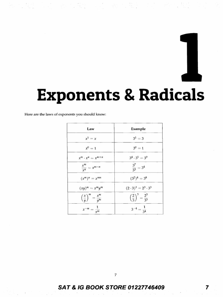 Exponents and Radicals | PDF