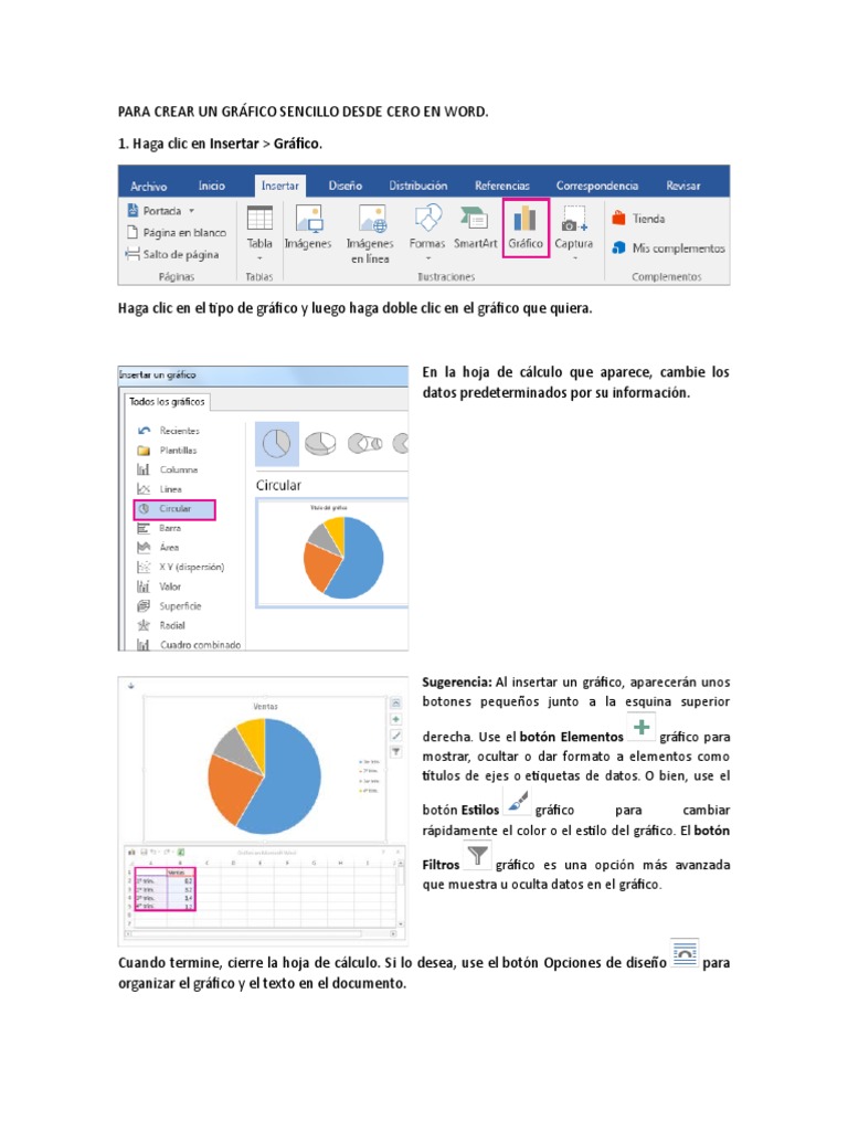 Crear Gráfico en Word desde Cero | PDF