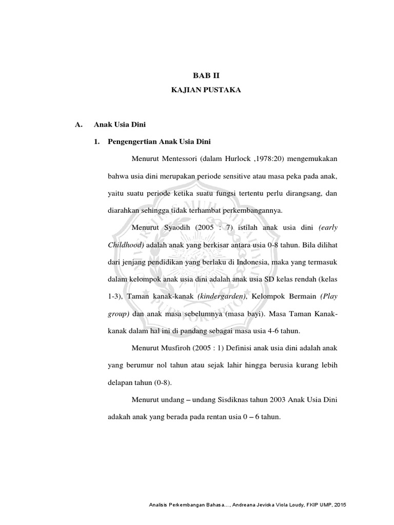 Bab Ii - Anis Laksa Dewi - Pgpaud'16 | PDF