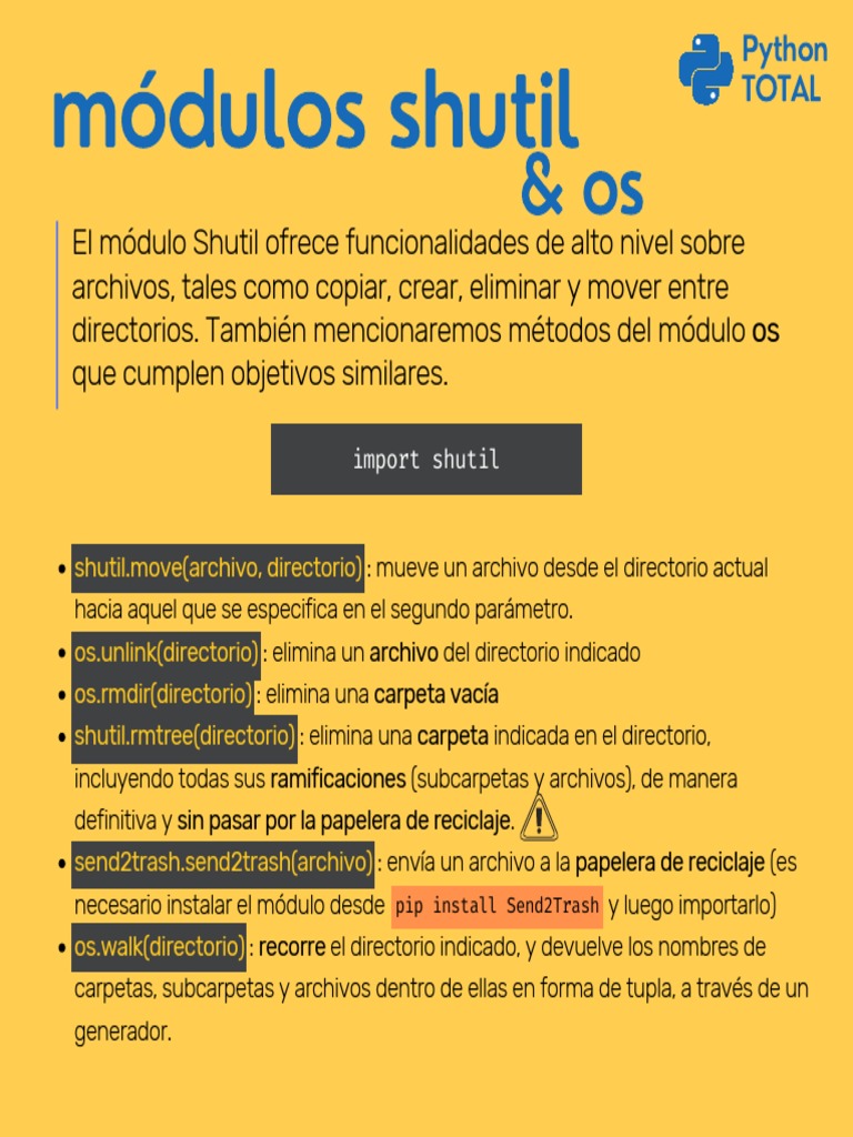 3.1 Módulo Shutil y OS | PDF | Informática