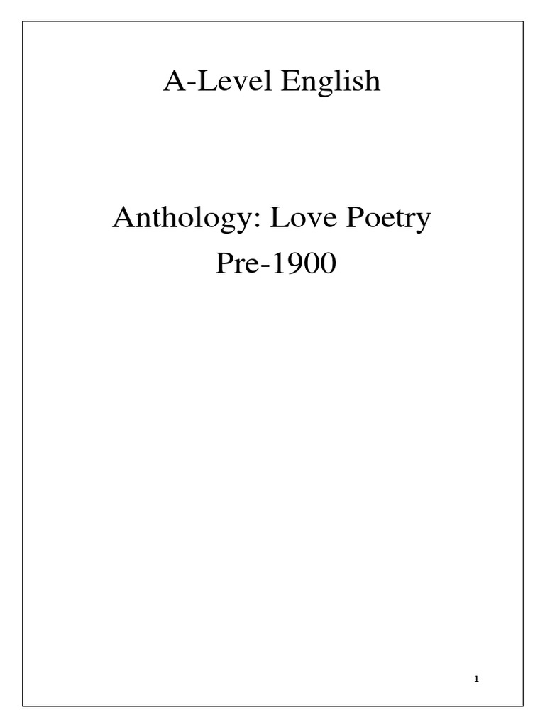 Pre-1900 Love Poetry Anthology | PDF | Poetry