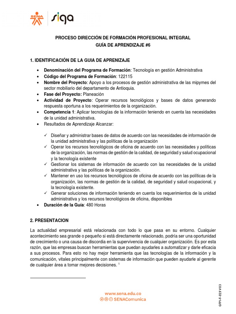 Guía de Aprendizaje 6. Aplicar Tics | PDF | Procesador de textos | Red mundial