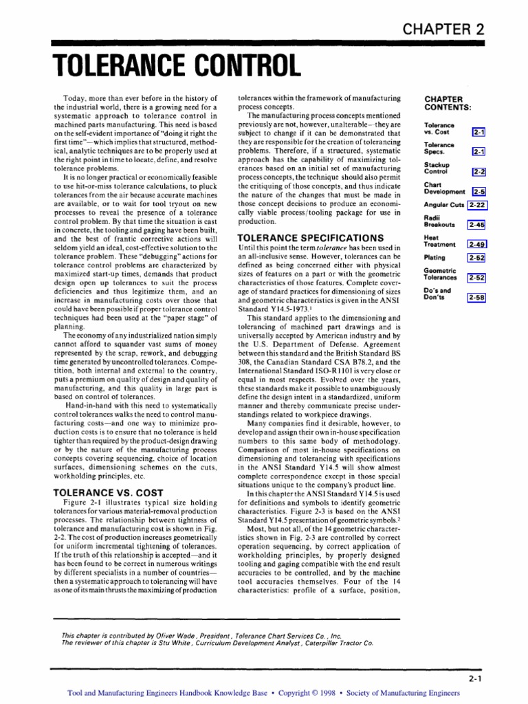 Tolerance Handbook | PDF