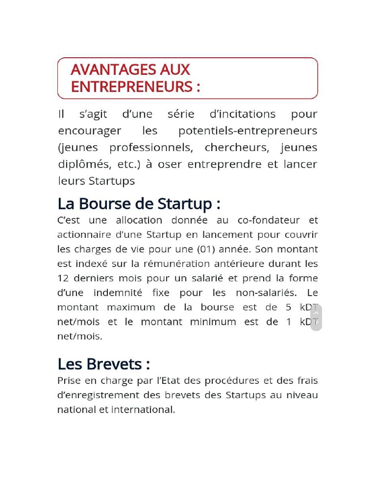 Les Avantages Du Startup Act | PDF
