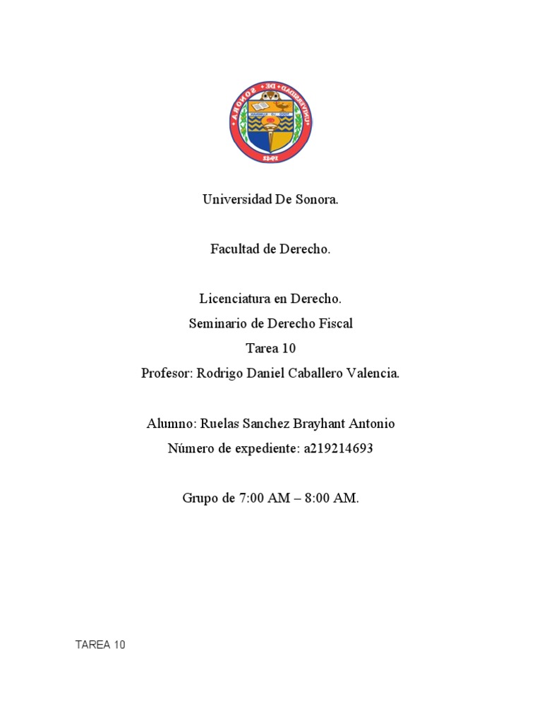 Tarea 10 Fiscal | PDF