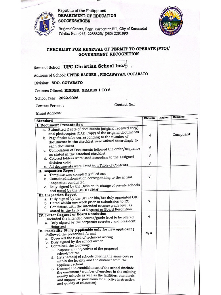 Checklist For Renewal of Permit | PDF