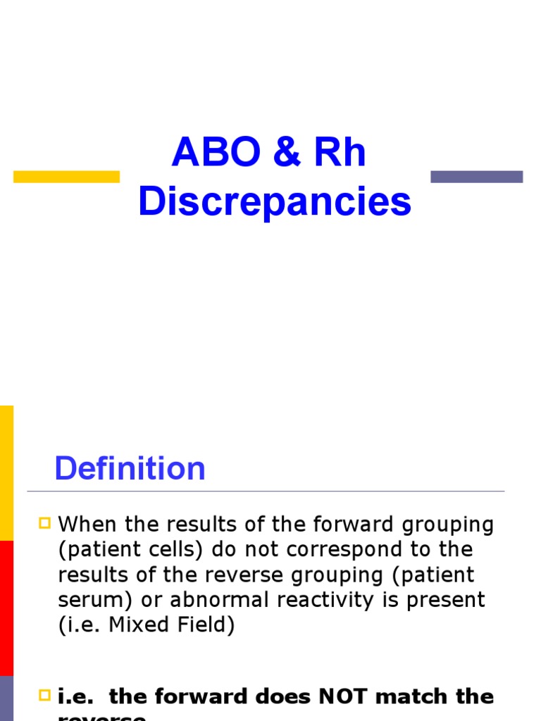 Resolving ABO & Rh Discrepancies in Blood Typing | PDF | Blood Type ...