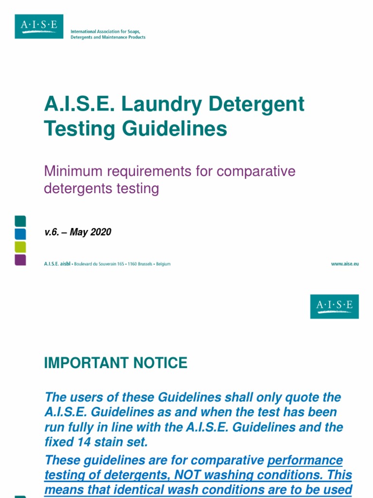 A.I.S.E. Detergent Testing Guidelines | PDF | Dye | Laundry