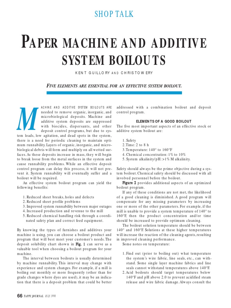 Boil Out Paper Machine | PDF | Ph | Solubility