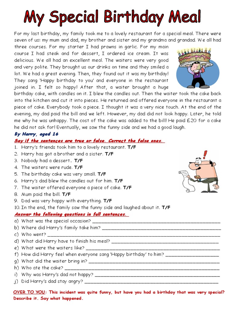 rc-my-special-birthday-meal-reading-comprehension-exercises_132651 | PDF