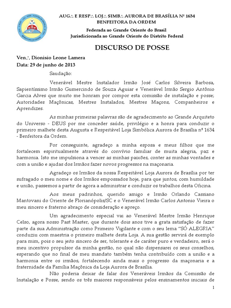 Discurso Posse | PDF