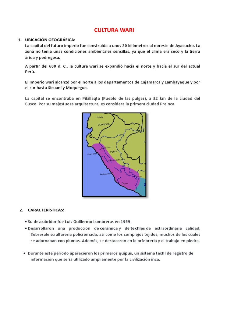 Cultura Wari | PDF | Imperio Inca