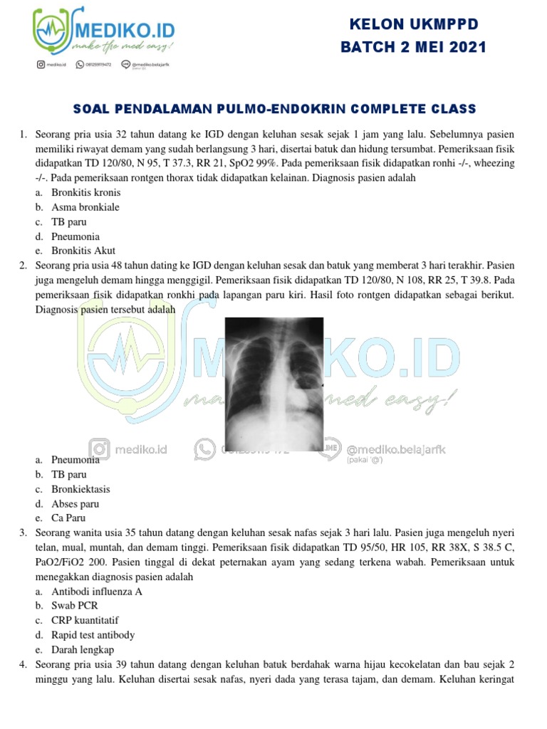 Soal UKMPPD Pulmo-Endokrin | PDF