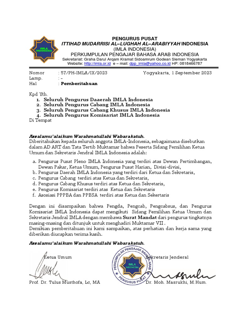 Surat Mandat Utusan | PDF