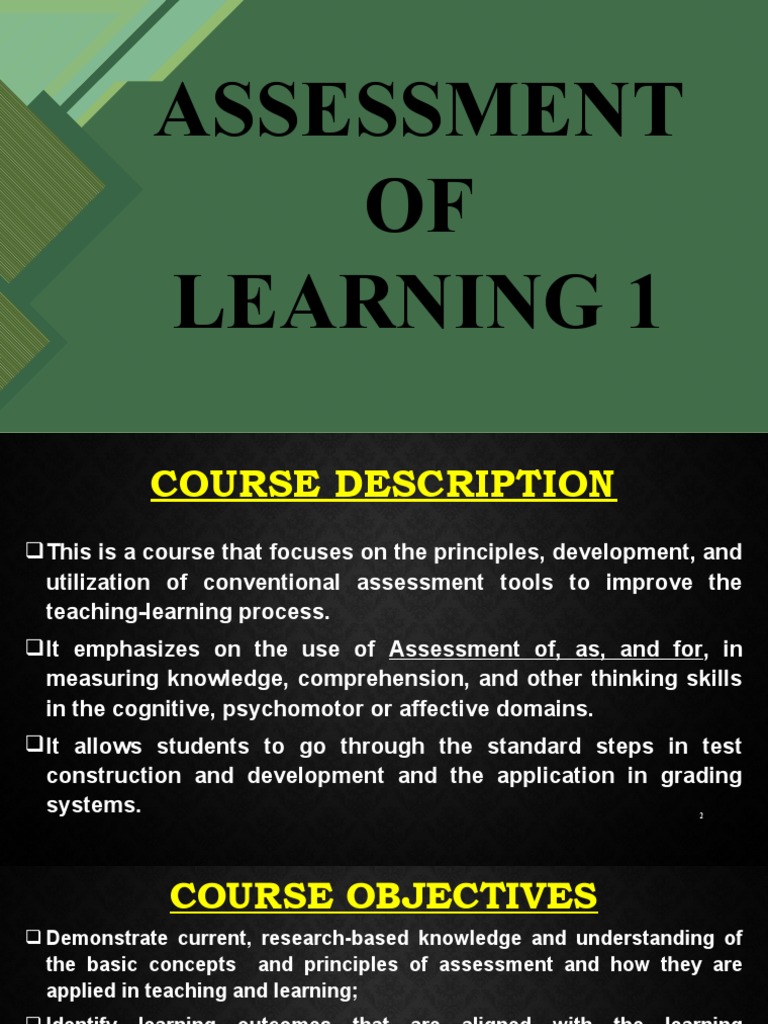 Asler 1 Topic 1 | PDF | Educational Assessment | Learning