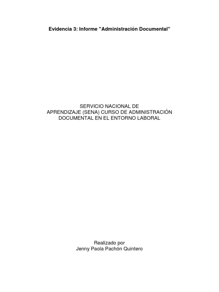 Evidencia 3: Informe "Administración Documental" | PDF | Gestión de registros
